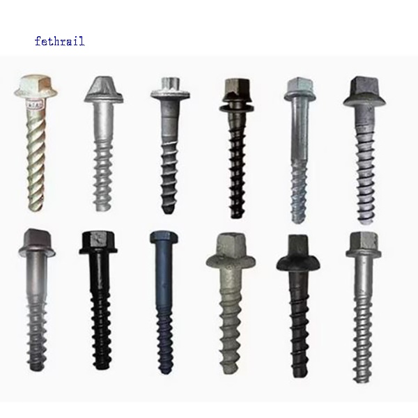 Railroad Rail Sleeper Screw Spike with Round Thread