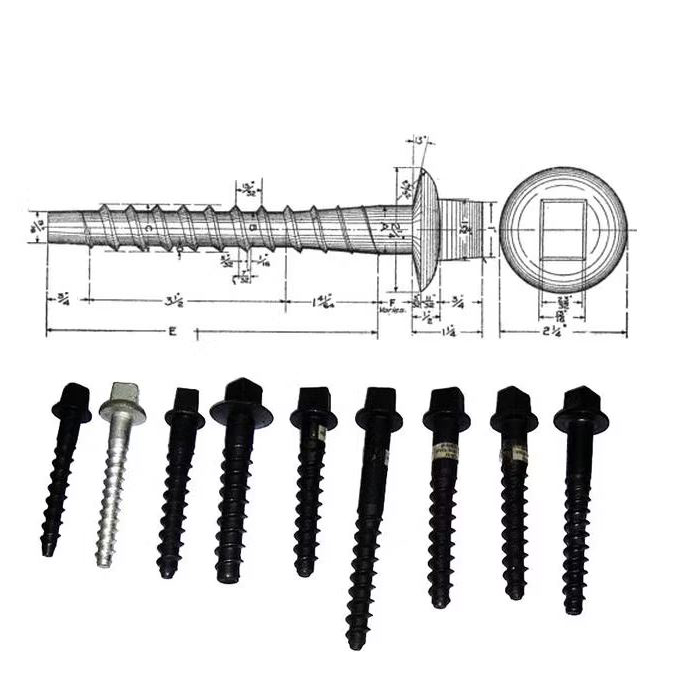 Railroad Rail Sleeper Screw Spike with Round Thread